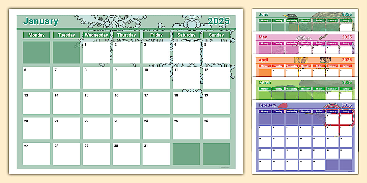 Blank Planning Template 2025 Calendar (teacher made)