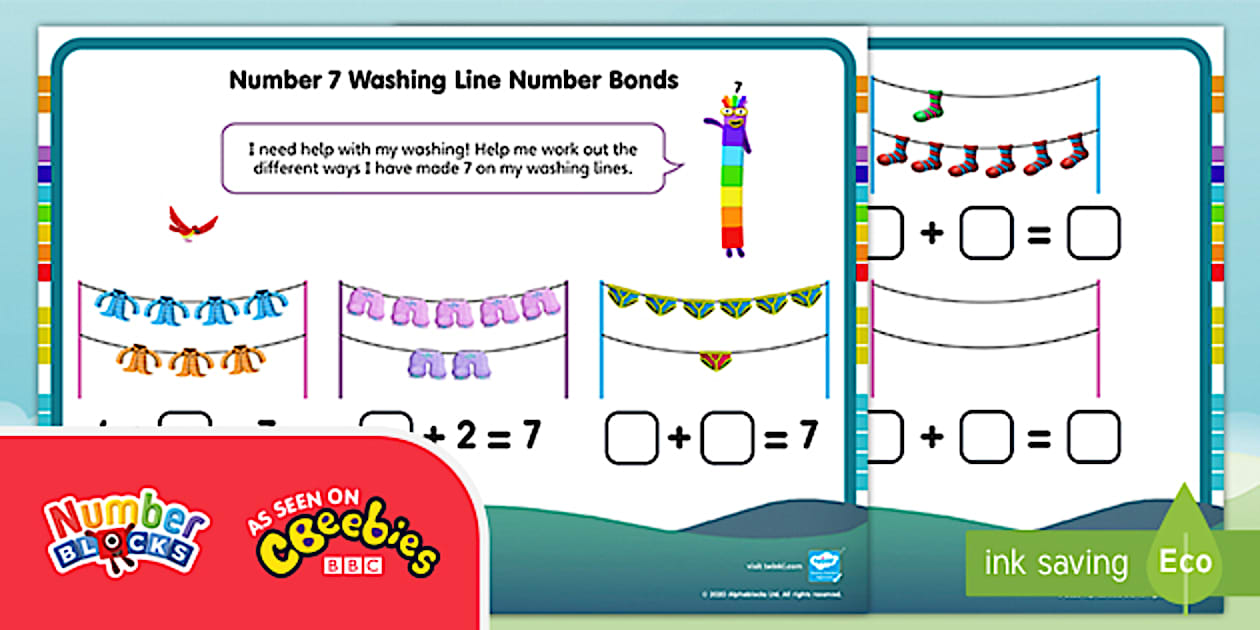 👉 Washing Line Number Game | Numberblocks 7 Resources | Twinkl