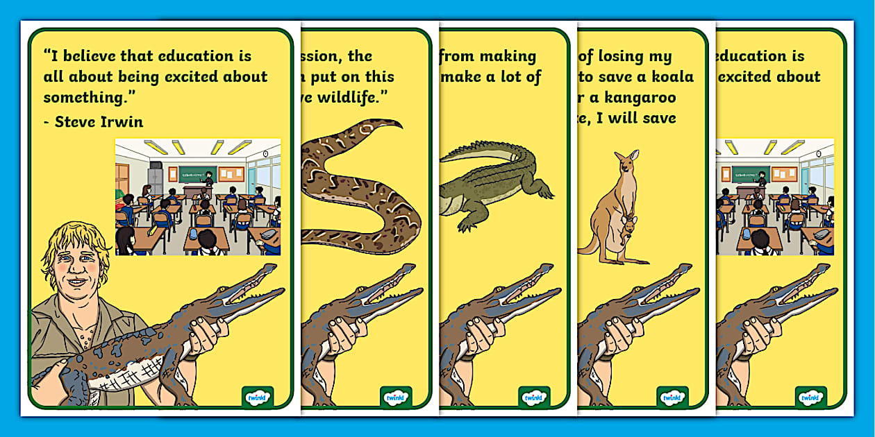 Steve Irwin Quotes Display Poster Pack (teacher made)