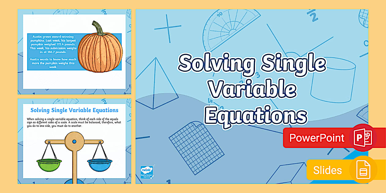 Solving Single Variable Equations PowerPoint & Google Slides