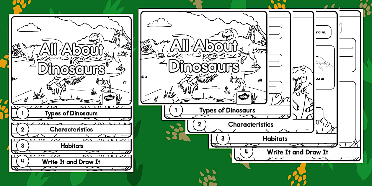 Kindergarten All About Dinosaurs Flipbook (teacher made)