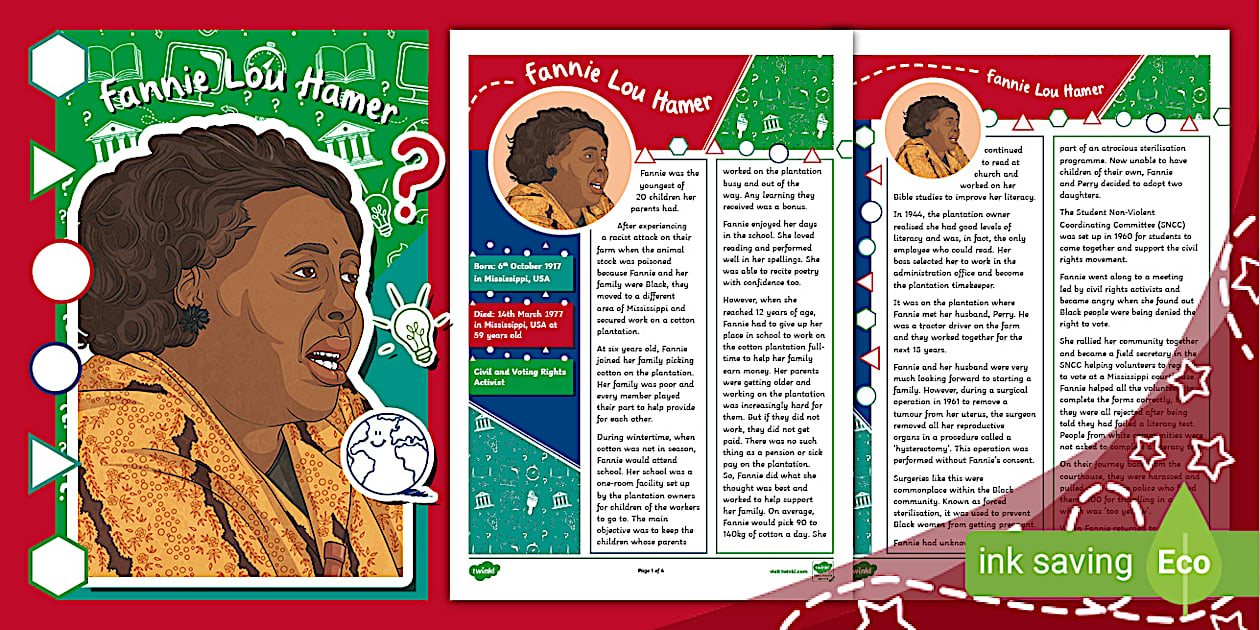 Fannie Lou Hamer (Teacher-Made) - Twinkl