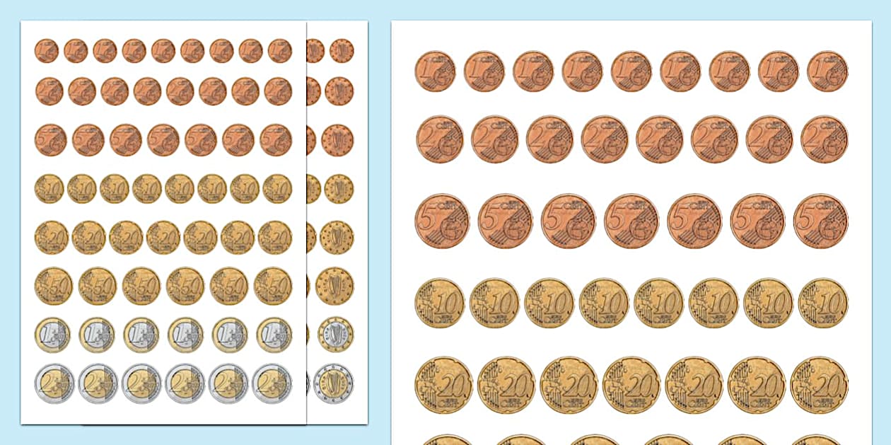 Euro: Moedas para Recortar e Brincar (teacher made) - Twinkl