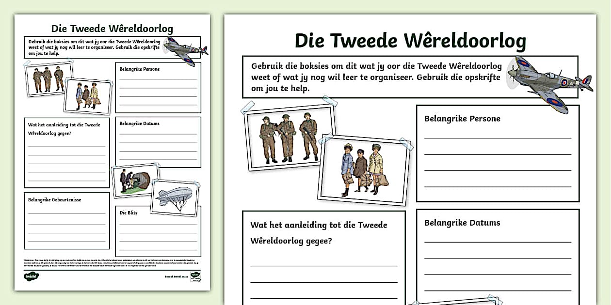 Tweede Wêreldoorlog Feieteblad Voorbeeld
