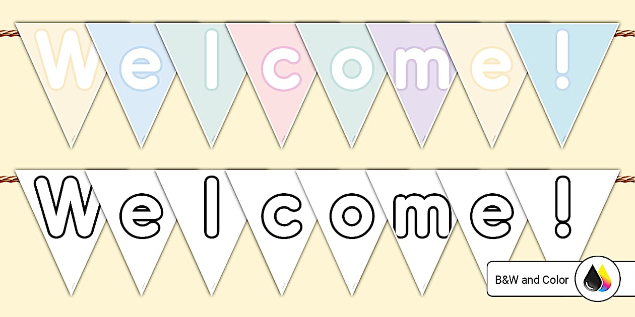 Pretty Pastels Theme Welcome Bunting (teacher made) - Twinkl