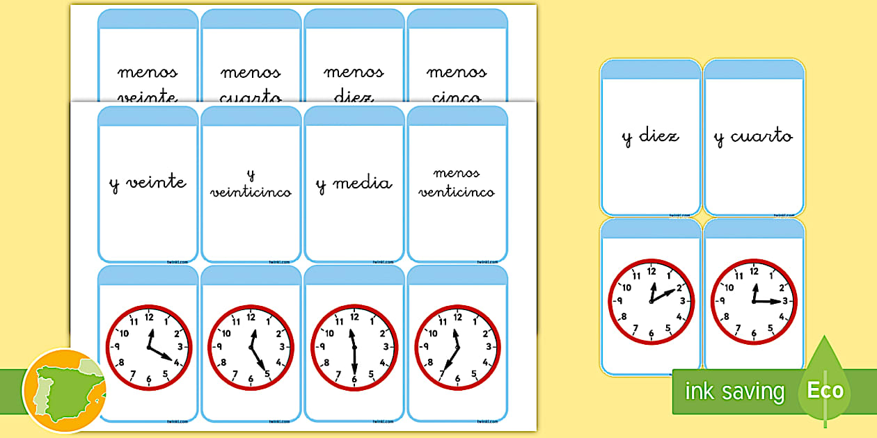 Tarjetas de emparejar: Decir la hora (Teacher-Made) - Twinkl