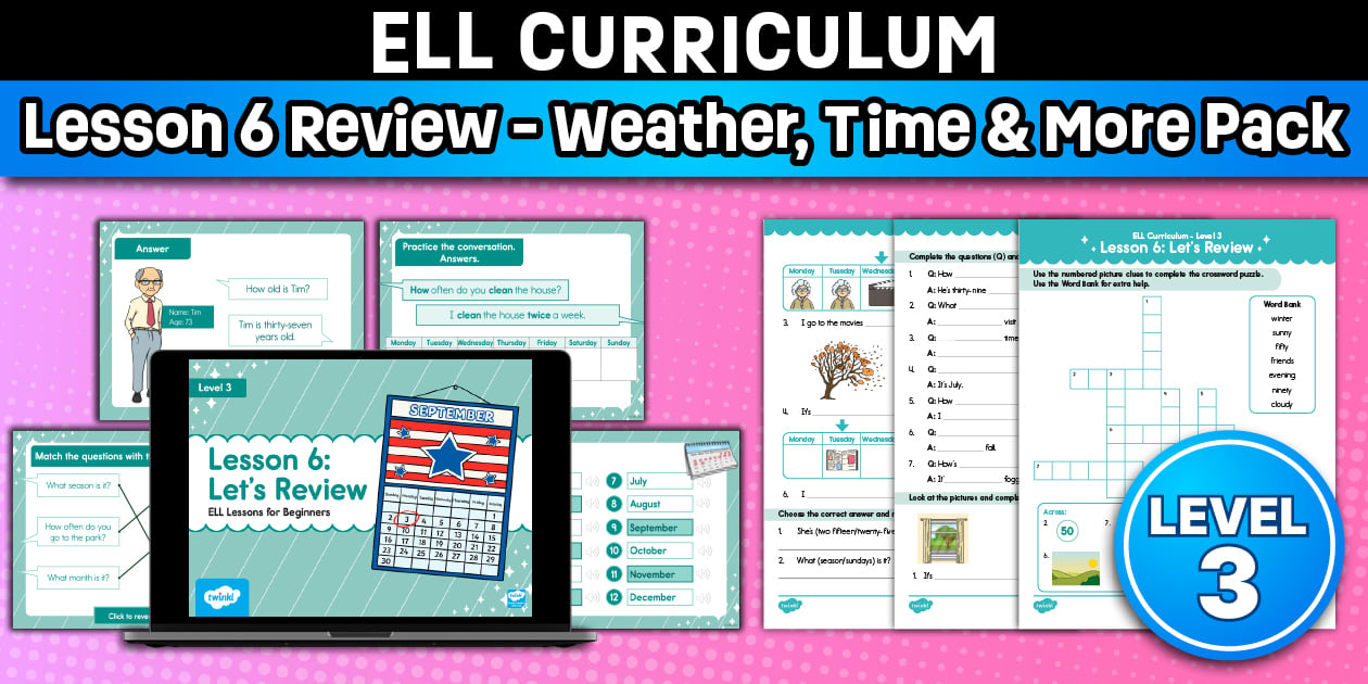 ELL Curriculum: Level 3, Lesson 6 Review Pack
