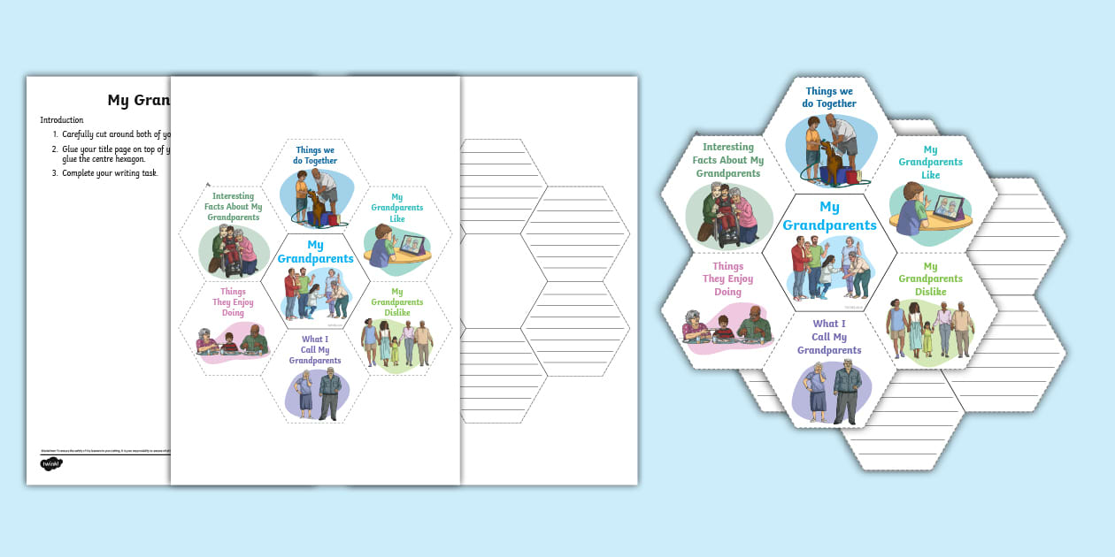 My Grandparents Hexagon Writing Template
