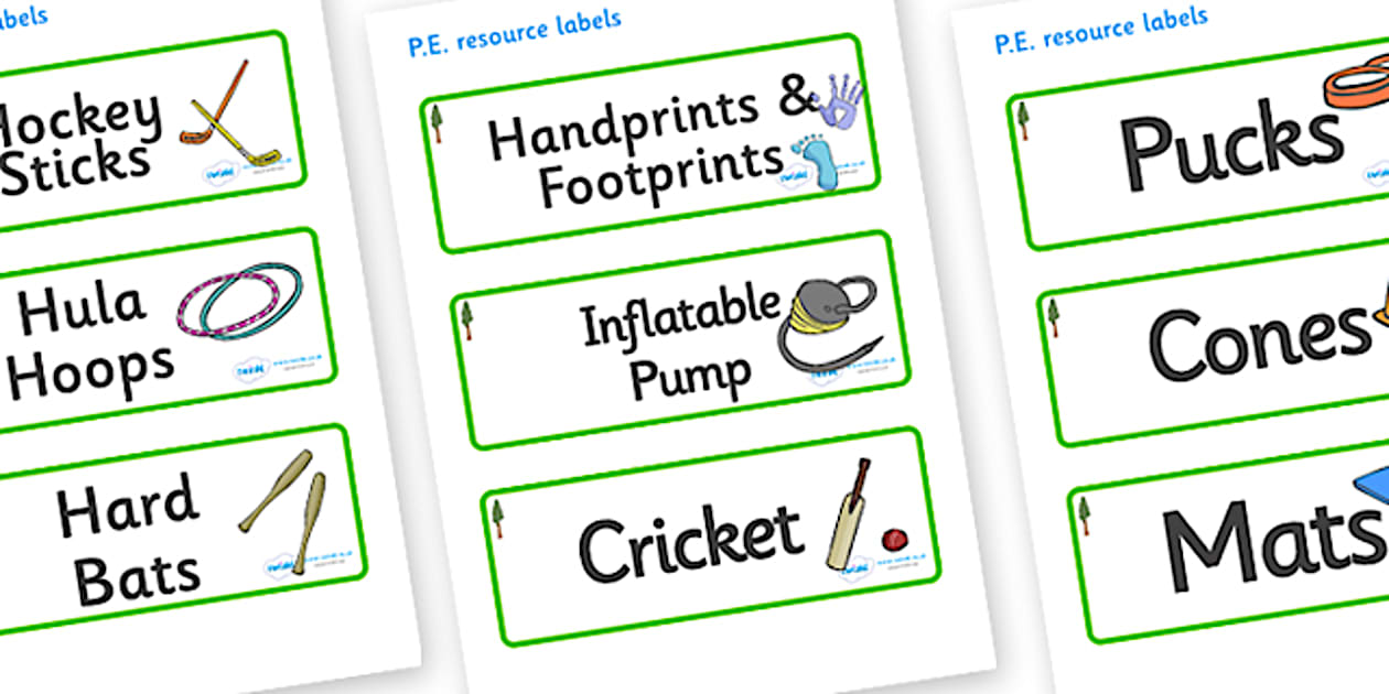 Redwood Themed Editable PE Resource Labels (Teacher-Made)