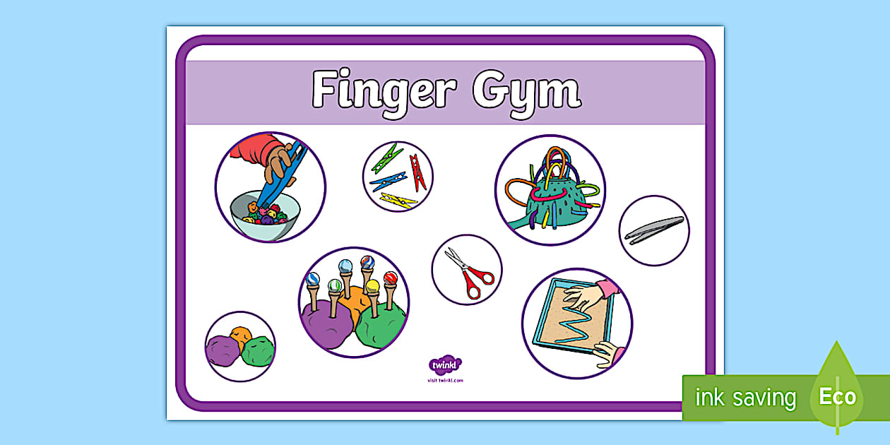 Editable Finger Gym Area Display Poster (teacher made)