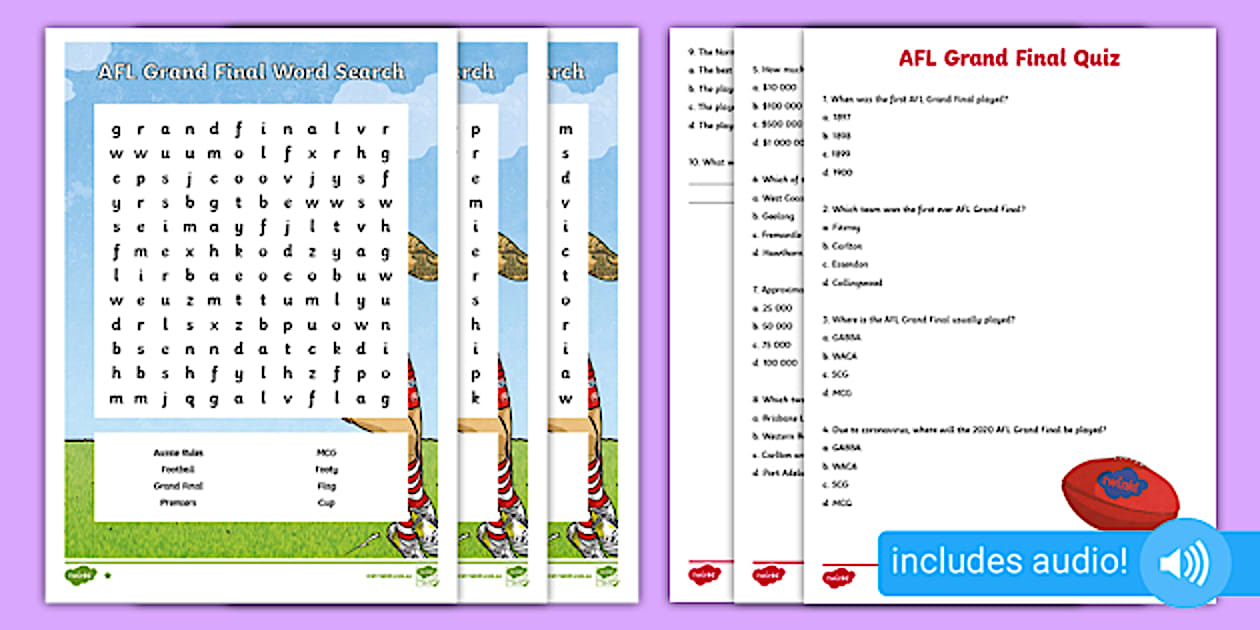 Crash Course Podcast AFL Grand Final Resource Pack - Twinkl