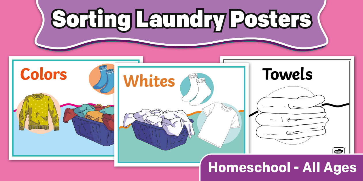 Sorting Laundry Posters for Homeschool
