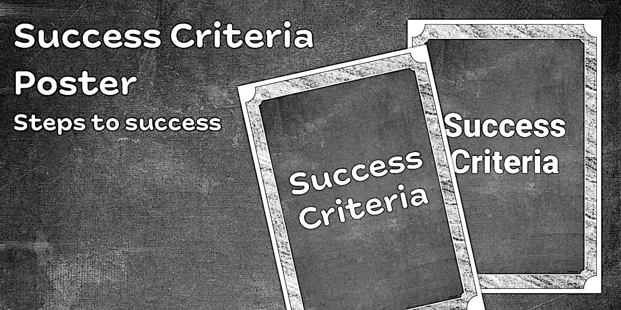 Chalkboard-Themed Success Criteria Display Poster