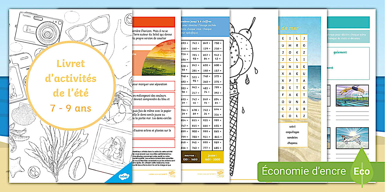 Livret d'activités de l'été pour 7-9 ans - Twinkl