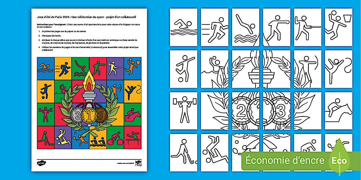 Jeux d'été de Paris 2024 : Une célébration du sport - projet d'art