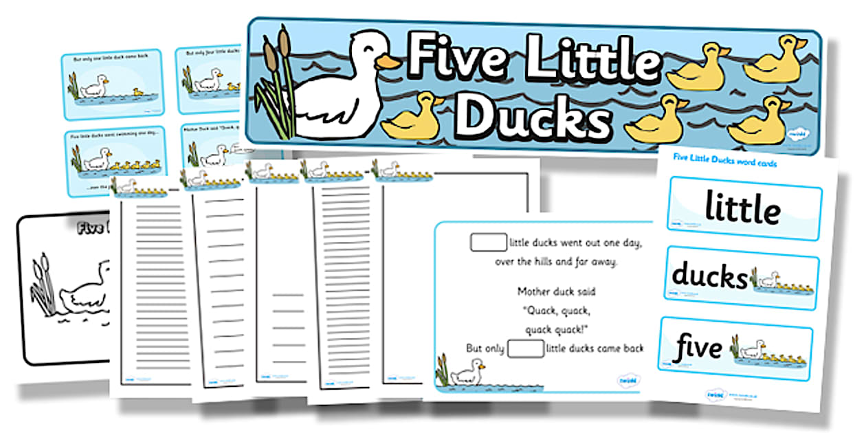 Five Little Ducks (teacher made) - Twinkl