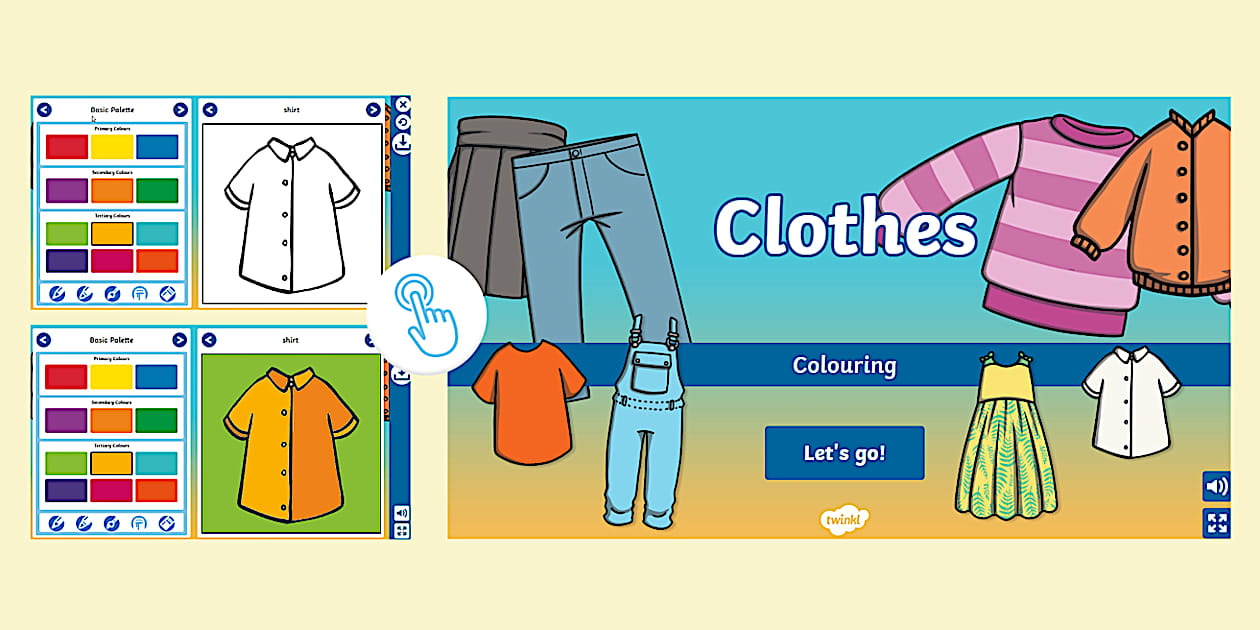Clothes Interactive Colouring (Teacher-Made) - Twinkl