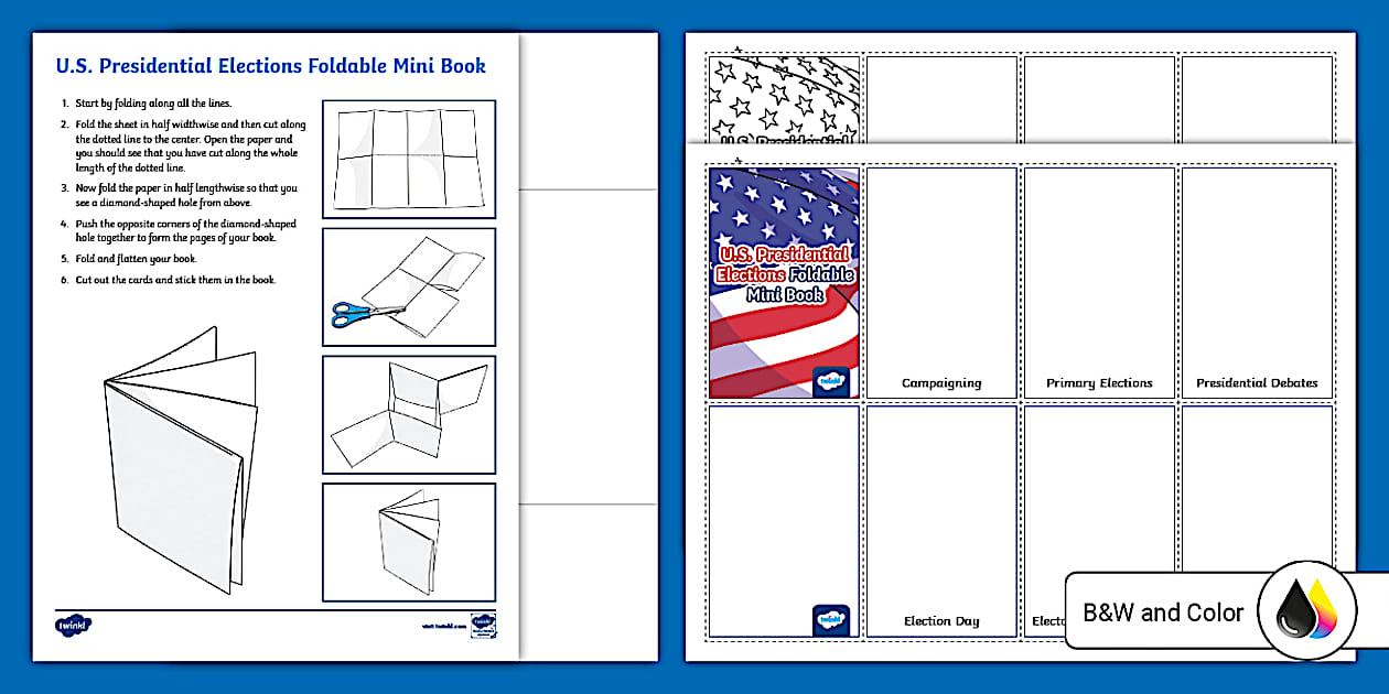 U.S. Presidential Elections Foldable Mini Book - Twinkl