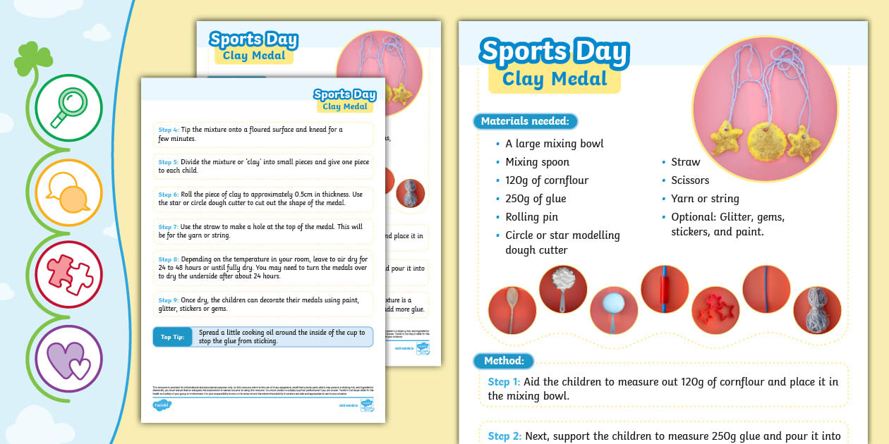 Sports Day Craft: Clay Medal Activity (teacher made)