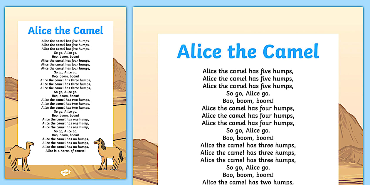 Alice the Camel Nursery Rhyme Poster (teacher made) - Twinkl