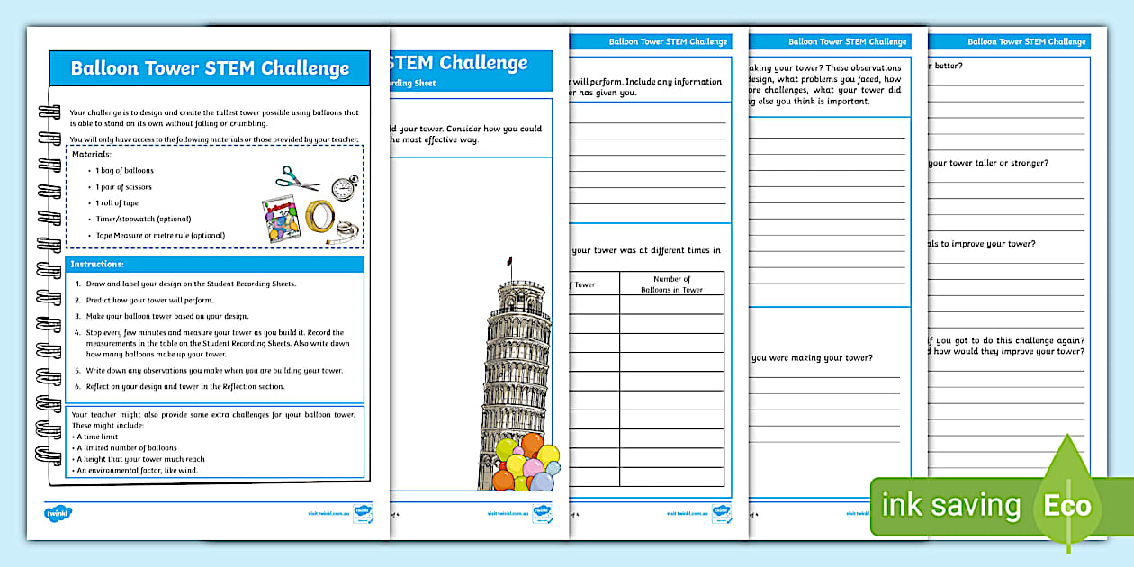 Balloon Tower STEM Challenge Ι STEM Problem Solving Ι Twinkl