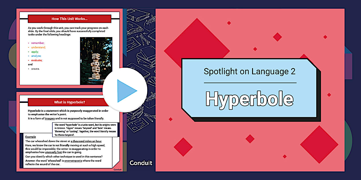 Spotlight on Language 2: Hyperbole (teacher made) - Twinkl