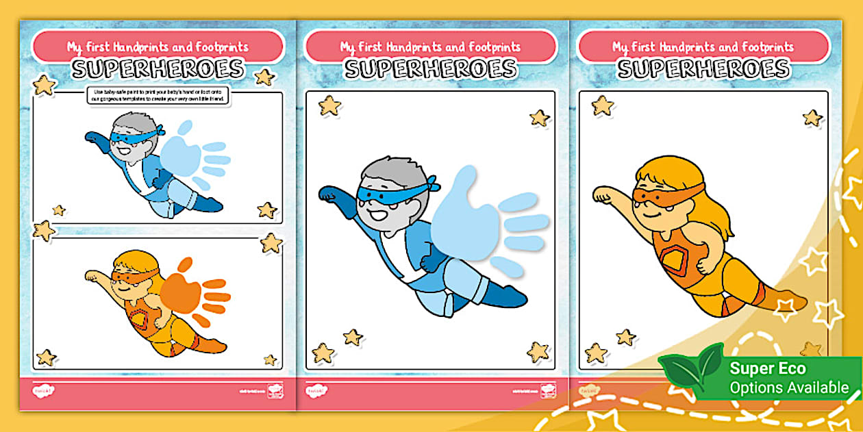 My First Handprints – Superheroes Handprint Art Activity