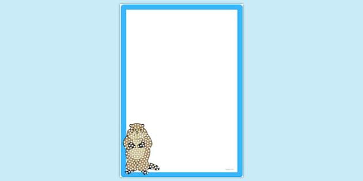 Simple Blank Groundhog With Dots Page Border | Page Borders