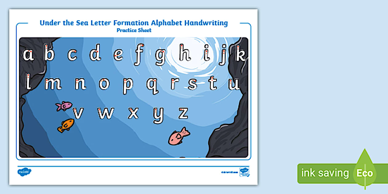 Under the Sea Letter Formation Practice (Lower Case)