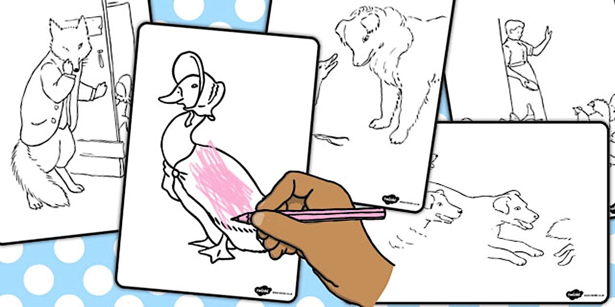 The Tale of Jemima Puddle-Duck Colouring Sheets - jemima puddle-duck
