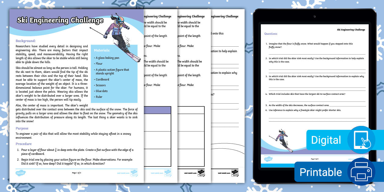 Ski Engineering Challenge for 6th-8th Grade