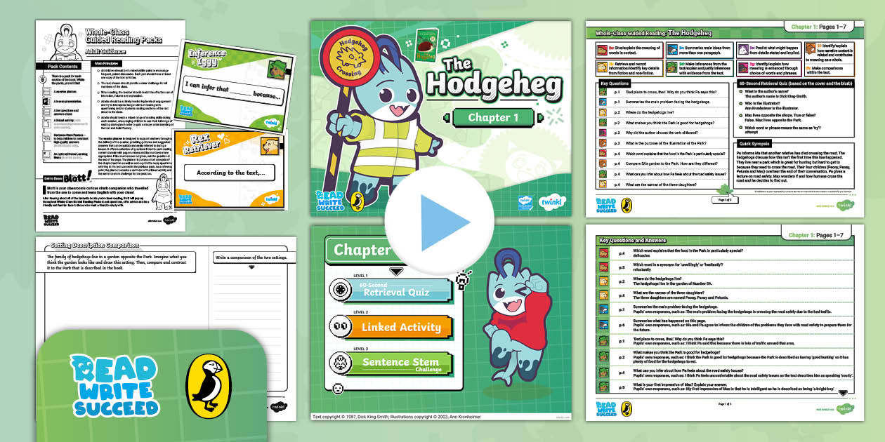 FREE! - The Hodgeheg Whole-Class Guided Reading Pack: Chapter 1 [LKS2]
