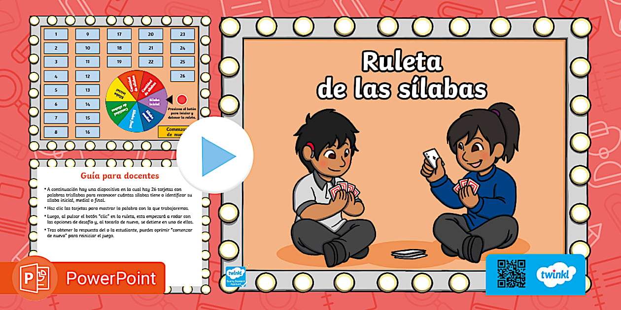 PowerPoint: Ruleta de Sílabas (teacher made) - Twinkl
