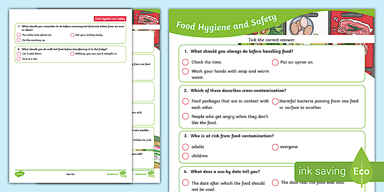 Food Hygiene and Safety Quiz - KS2 (teacher made) - Twinkl