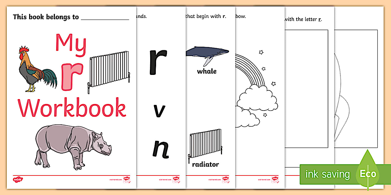 My Workbook r lowercase - R Words for Kids (teacher made)