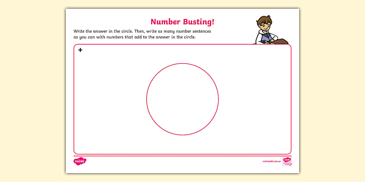 Busting Numbers! Partitioning with Addition Activity Sheet