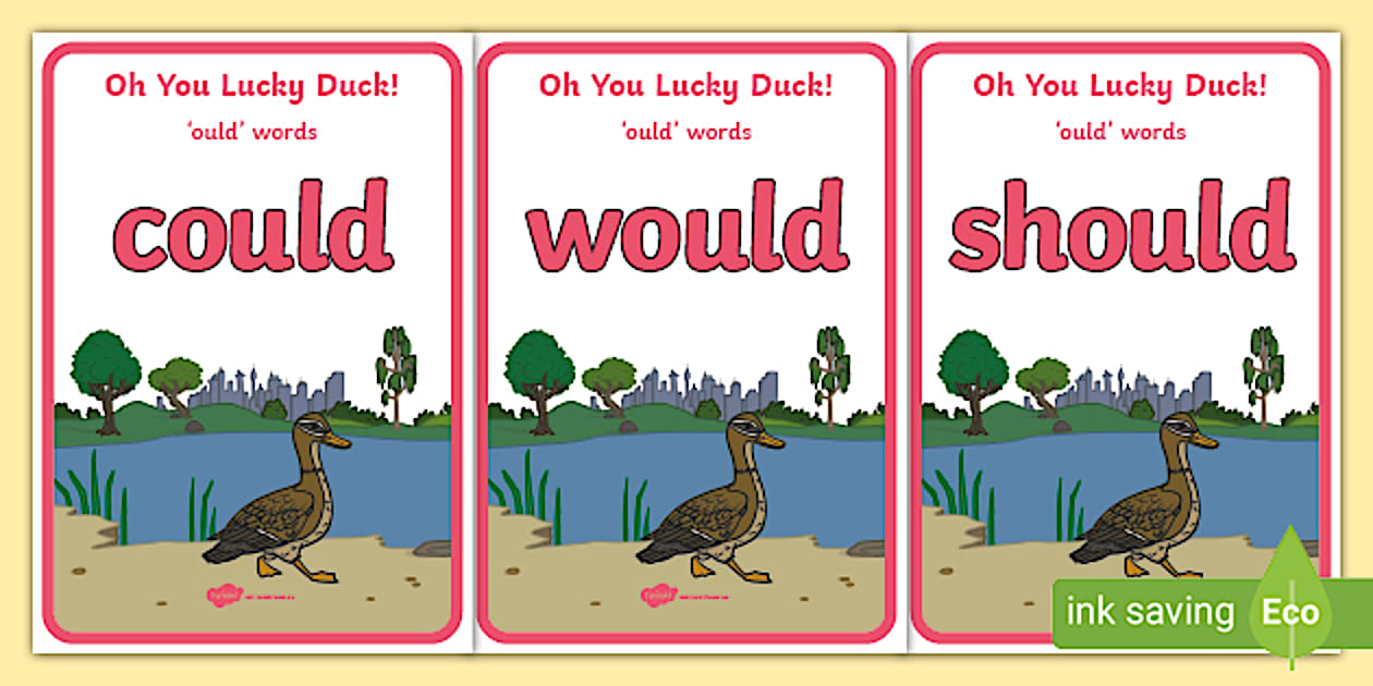 Oh You Lucky Ducks OULD Words Display Posters (teacher made)