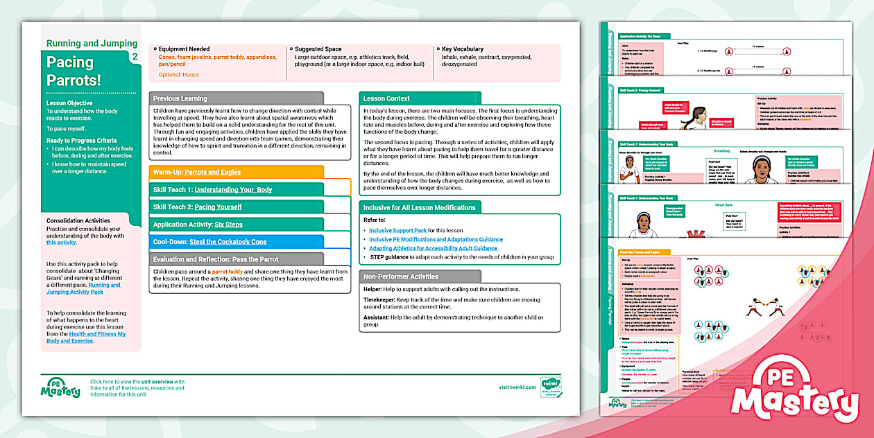 PE Mastery: Grade 2 Running and Jumping L2 - Pacing Parrots!