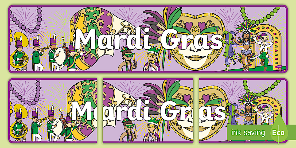 Mardi Gras Banner Resource for Kids | Twinkl (teacher made)