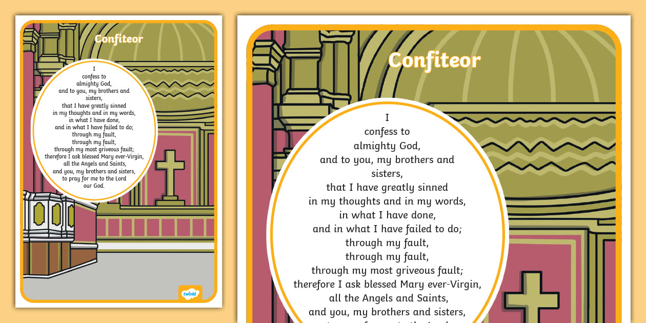 Confiteor Sacrament of Penance Prayer | Twinkl Poster