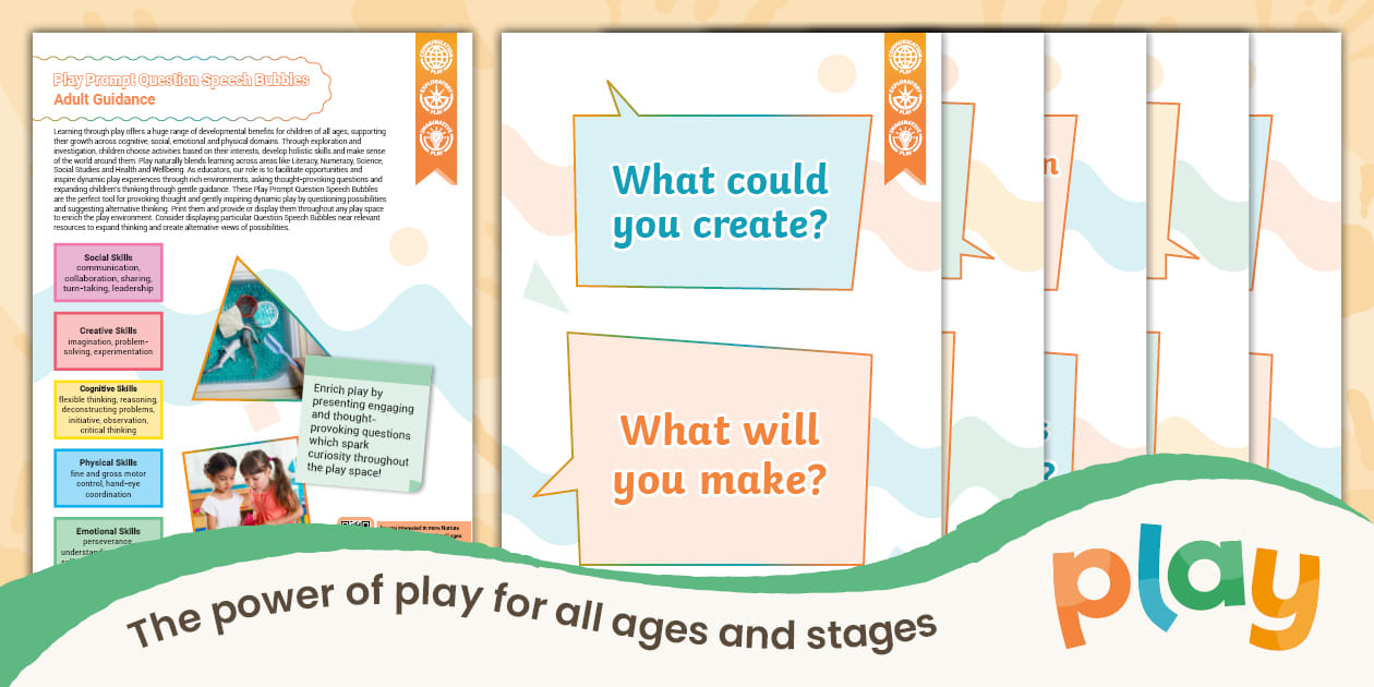 Play Prompt Question Speech Bubbles (teacher made) - Twinkl