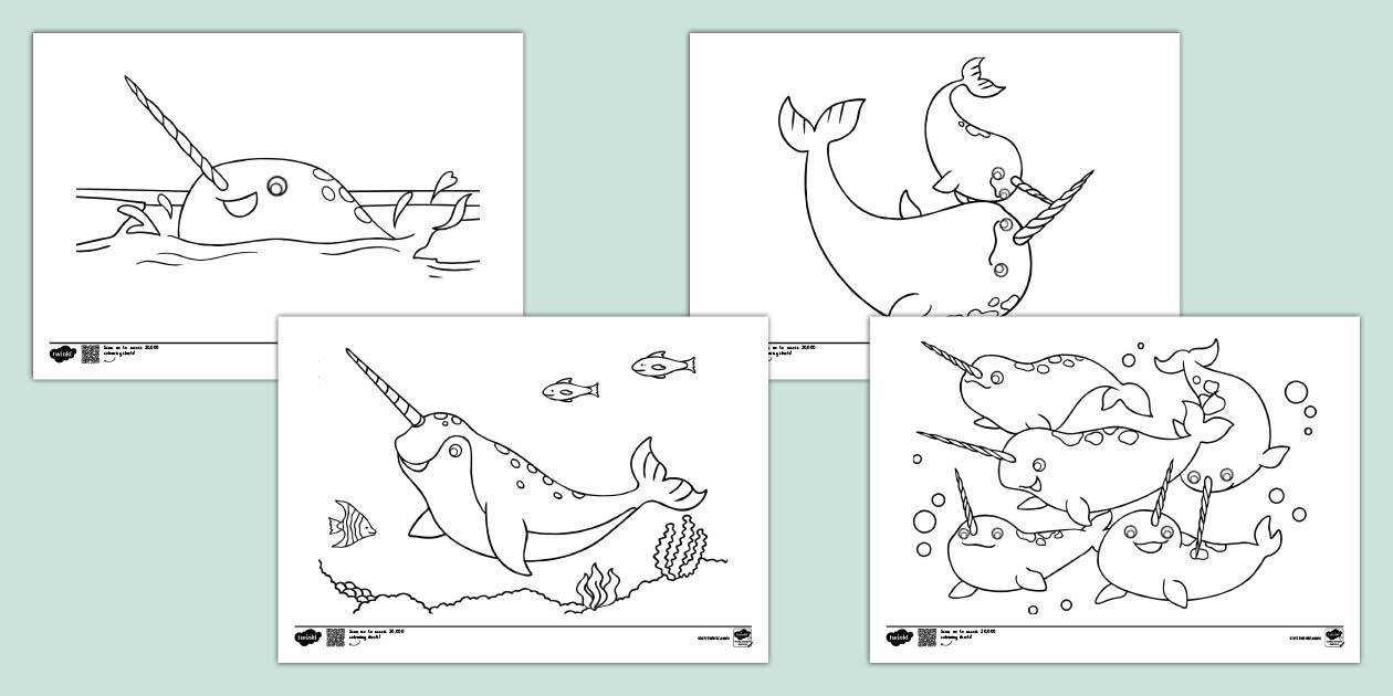 Narwhal Colouring Pages Twinkl Parents Sea (teacher made)