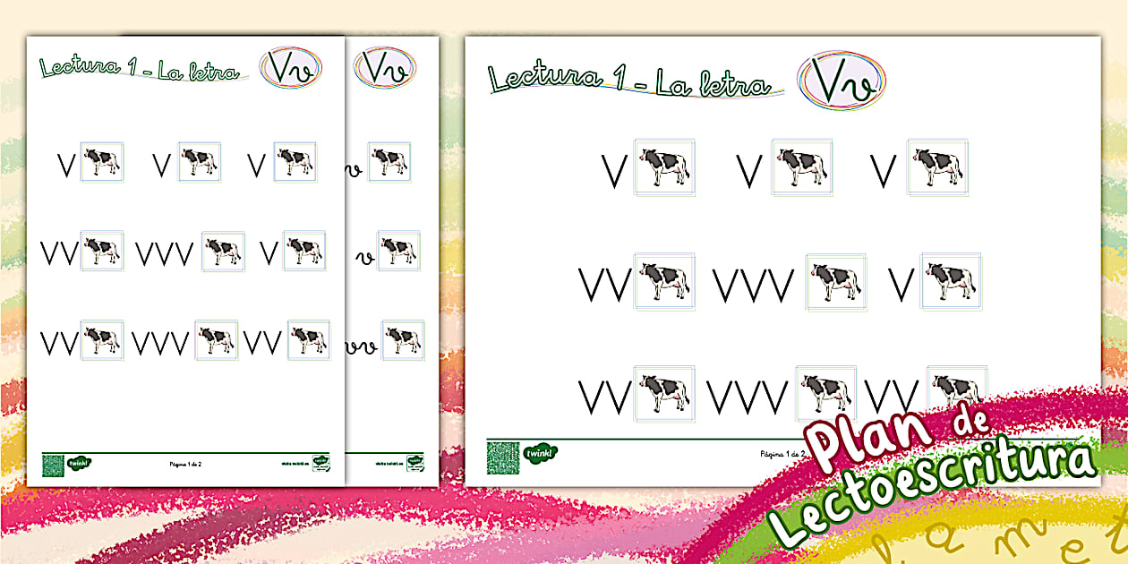 Plan de lectoescritura: La letra V - Lectura 1