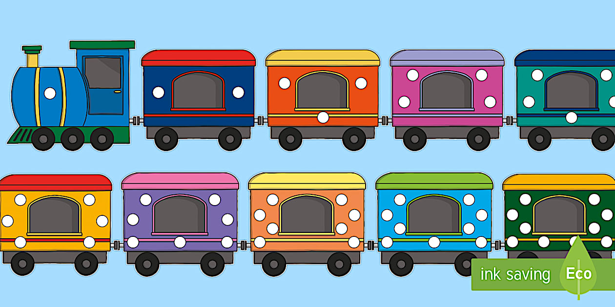 Count the Spots on Trains 1-20 Display Cut-Outs - Twinkl