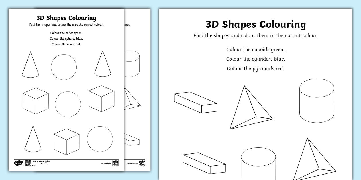 3D Shapes Colour Matching Activity - 3D Shapes Lesson Ideas