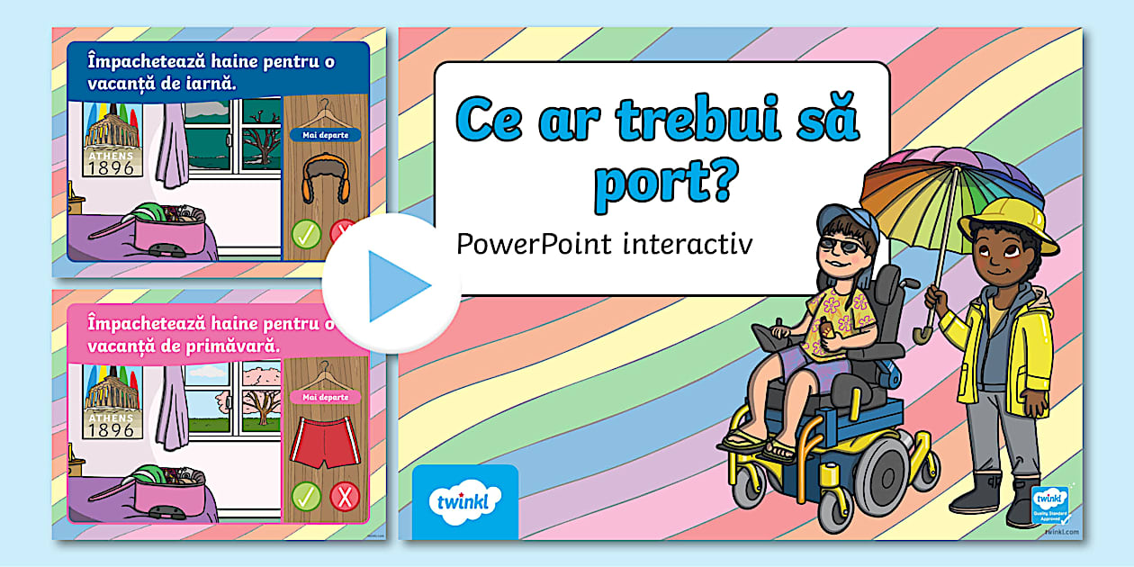 Anotimpurile: Ce ar trebui să port? – PowerPoint interactiv