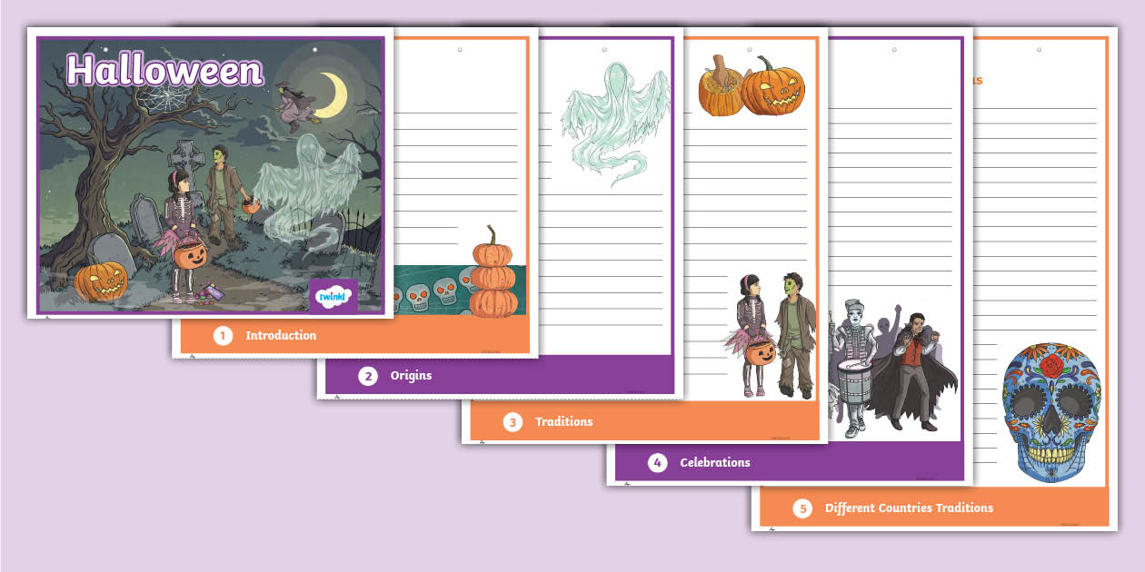 Halloween Flipbook Writing Template (teacher made) - Twinkl