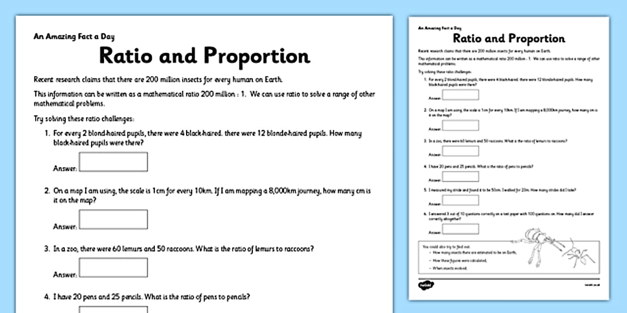 Editable Ratio and Proportion Worksheet (professor feito)