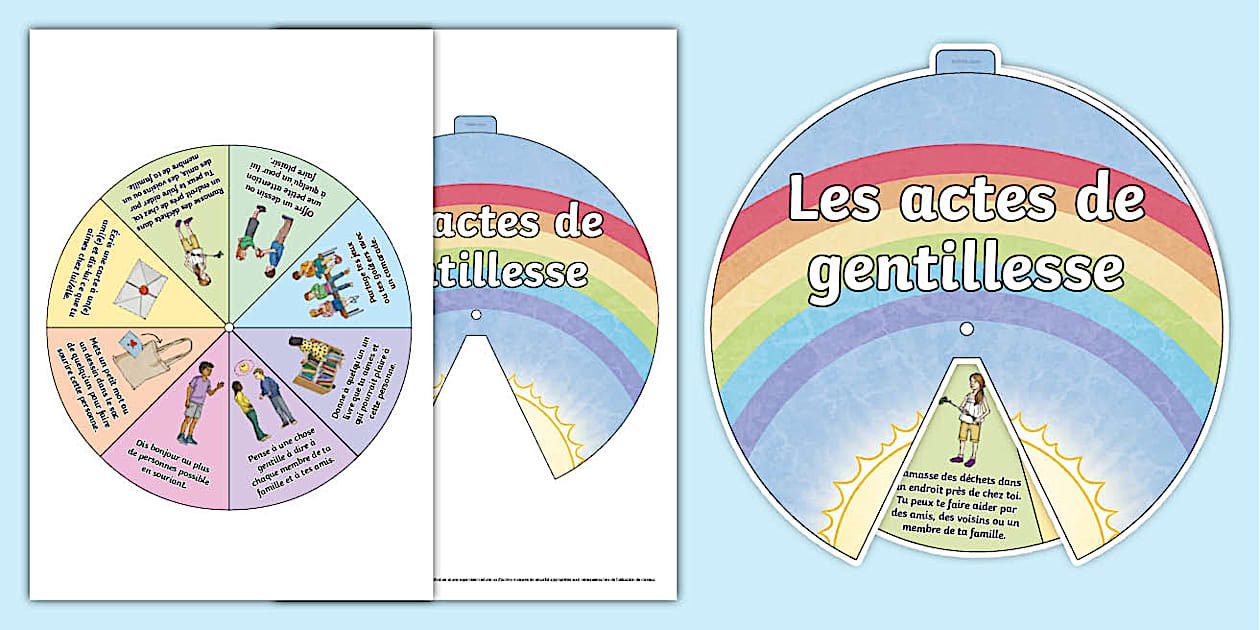 Roue à tourner : Les actes de gentillesse (teacher made)