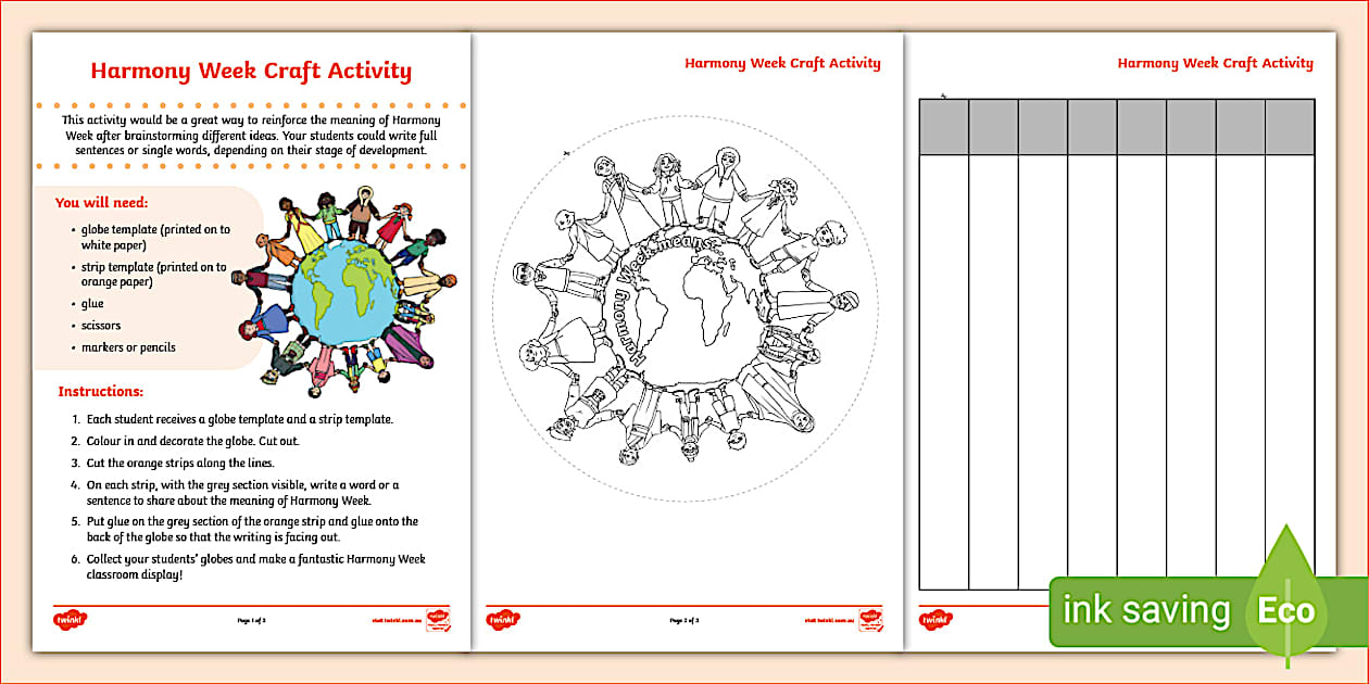 Harmony Week CraftㅣCelebrations and Events.